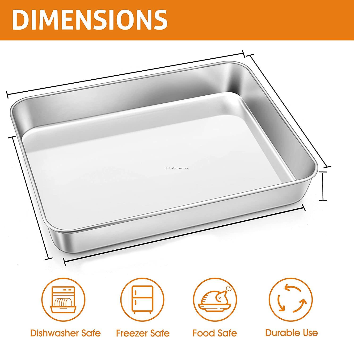 THICK Toffi Stainless Steel Deep Rectangular Tray Rectangle Baking Tray ...