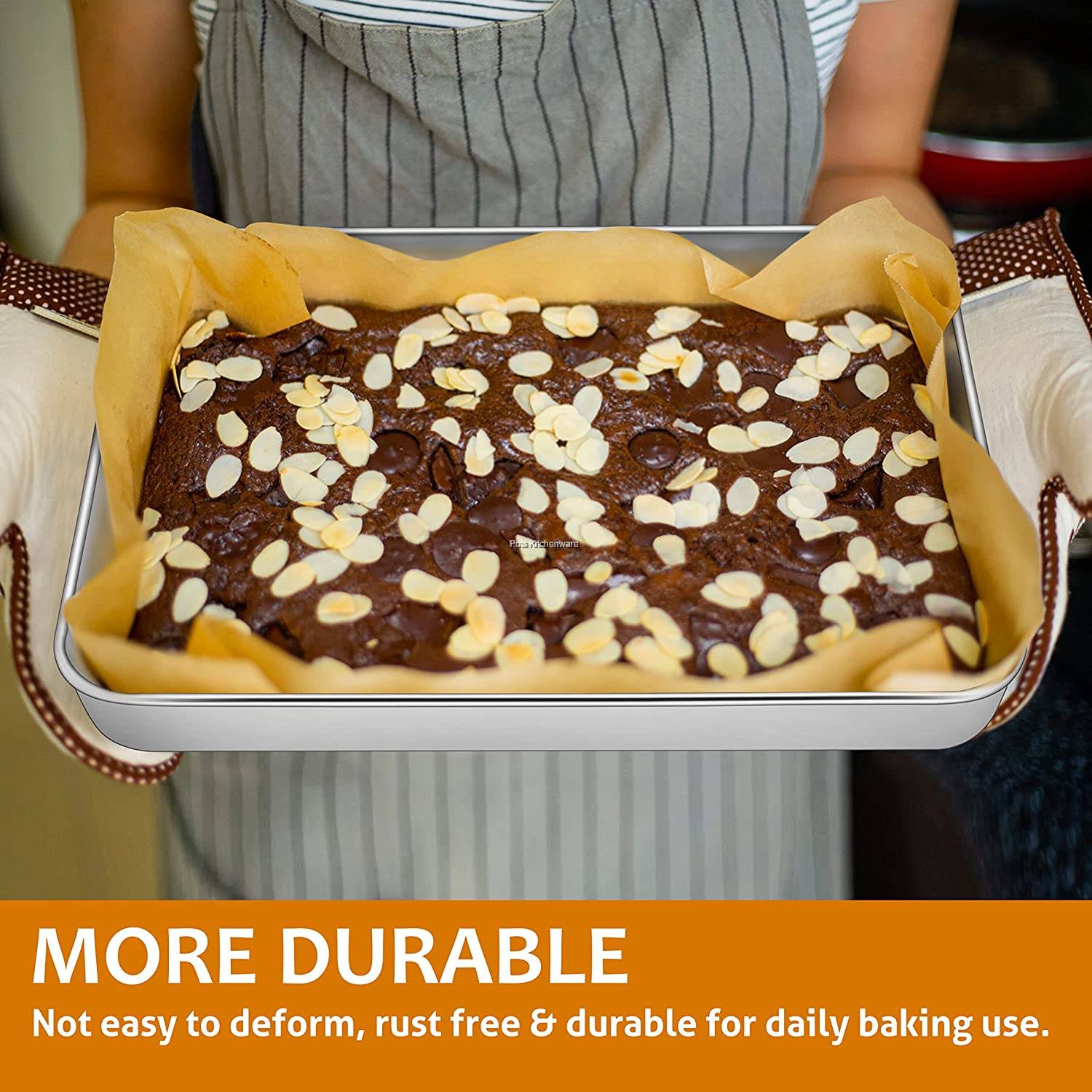 THICK Toffi Stainless Steel Deep Rectangular Tray Rectangle Baking Tray ...